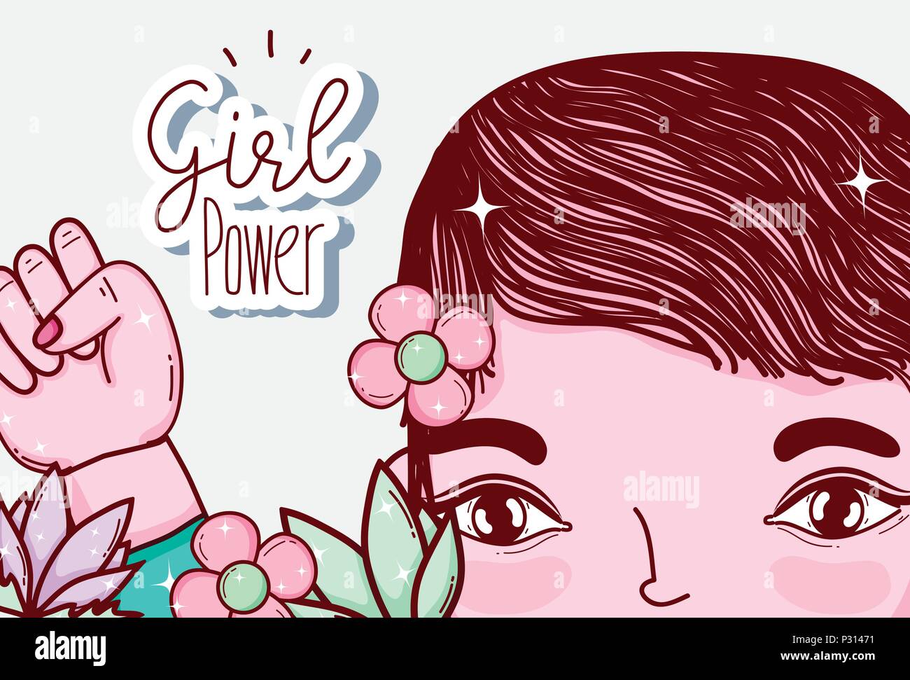 Girl power cartoons Stock Vector Image & Art - Alamy