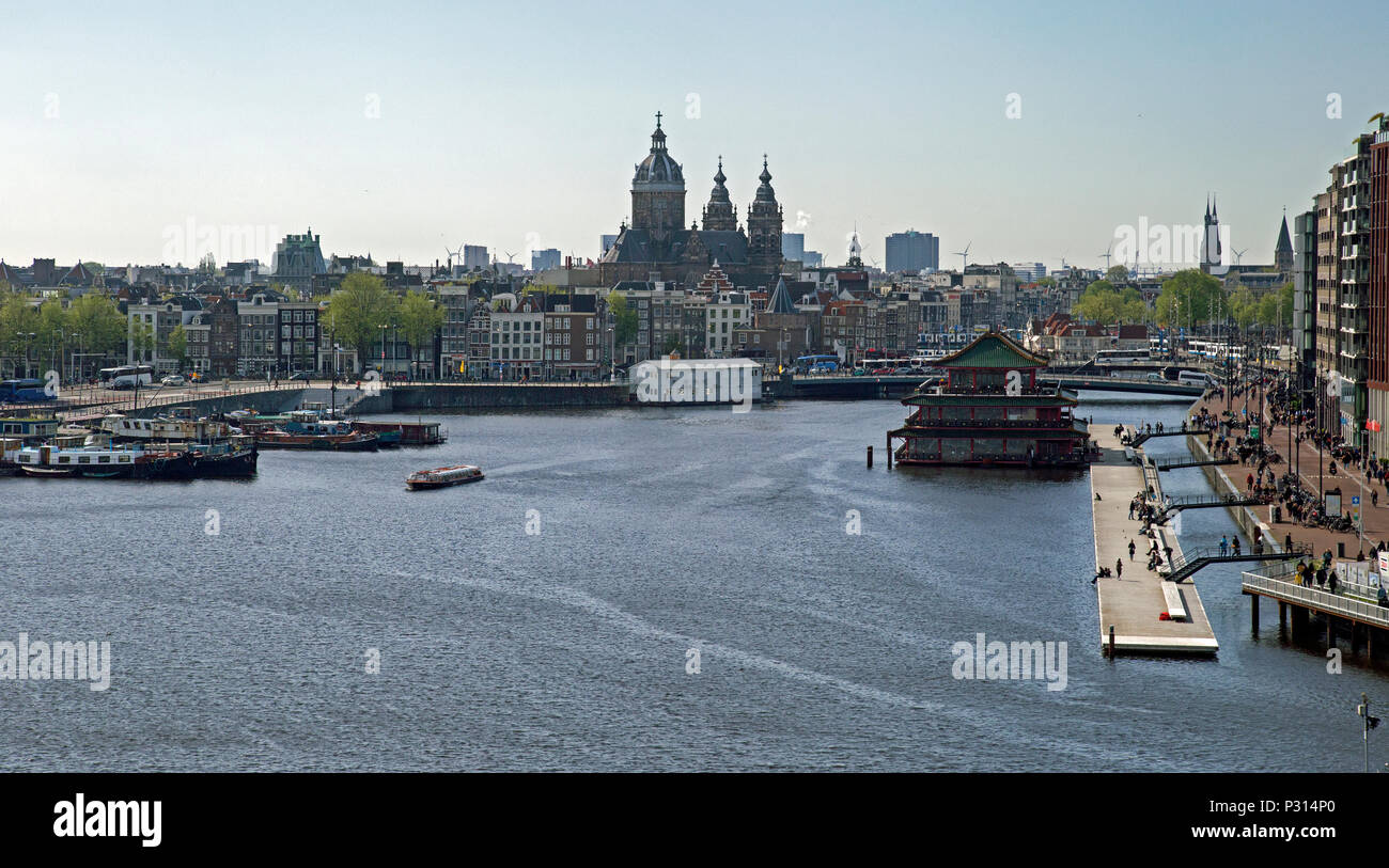 Amsterdam, Holland, May 2017, A view of the historic docks at the port ...