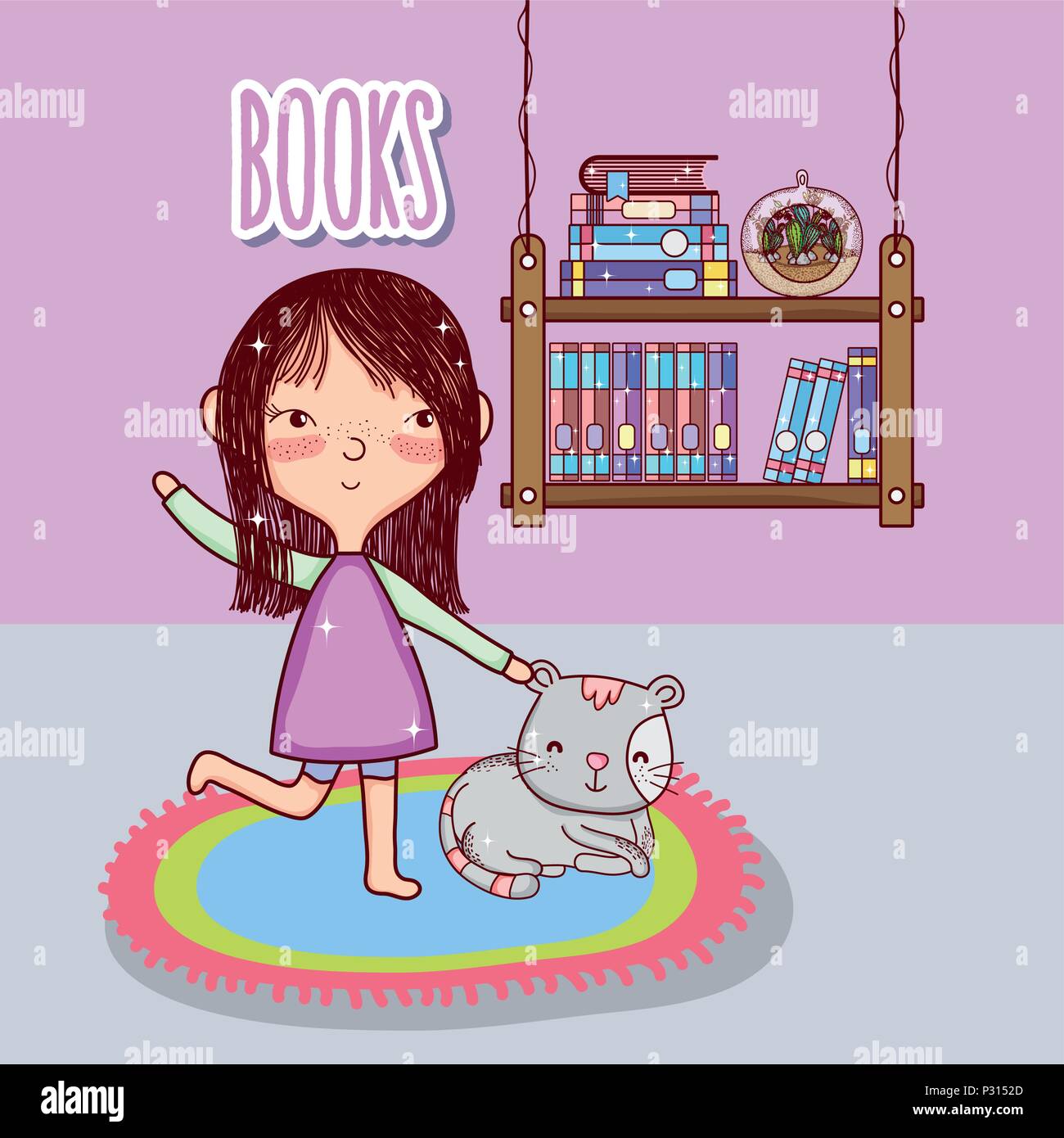 Teacher read kindergarten class story Stock Vector Images - Alamy