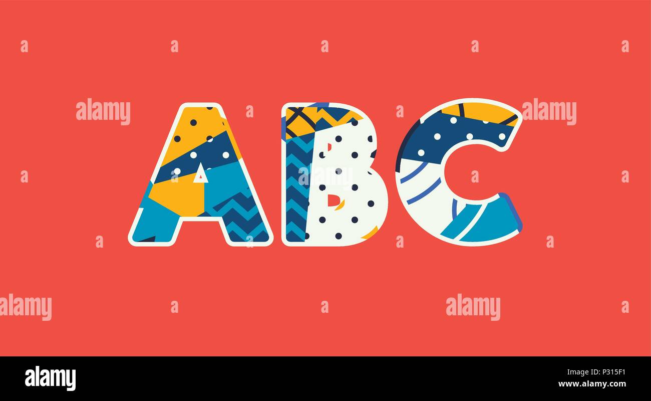 The letters ABC concept written in colorful abstract typography. Vector ...