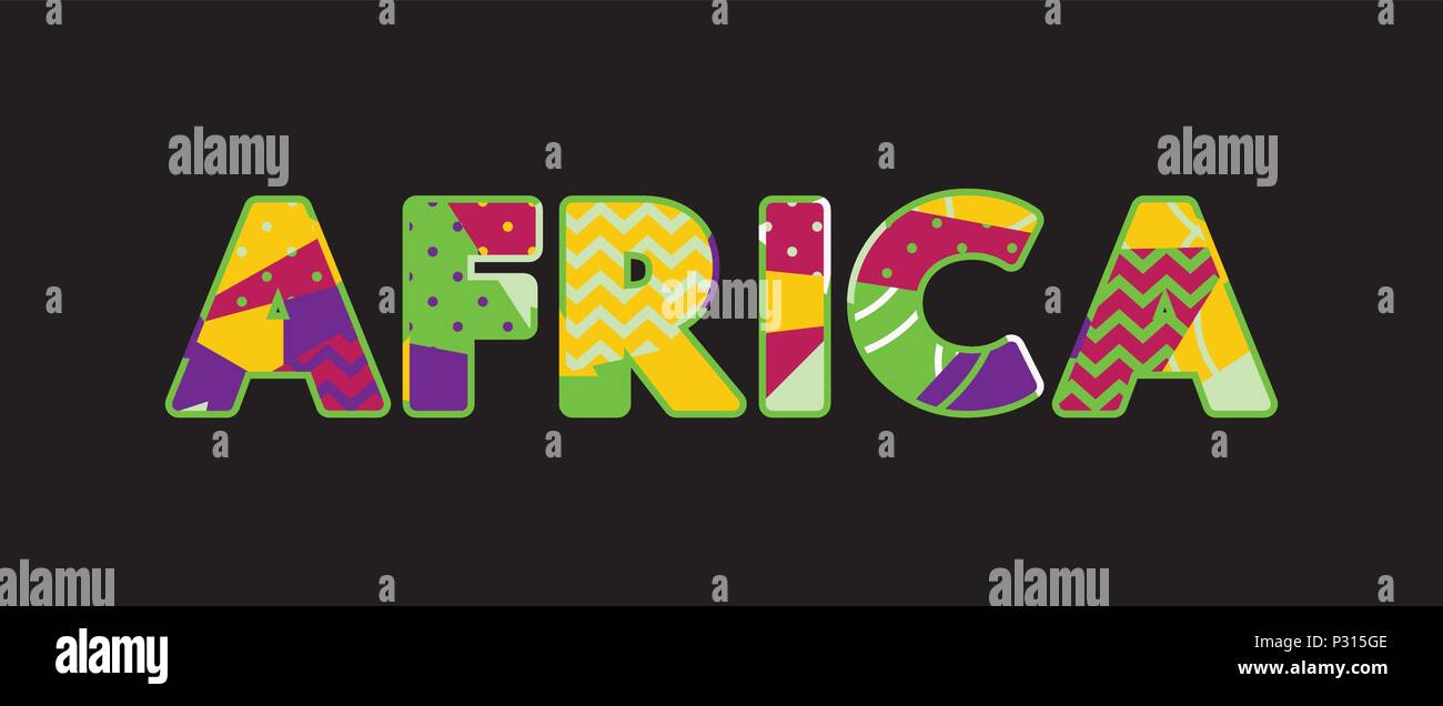 The word AFRICA concept written in colorful abstract typography. Vector ...