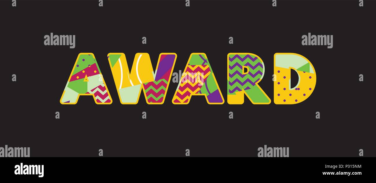 The word AWARD concept written in colorful abstract typography. Vector ...