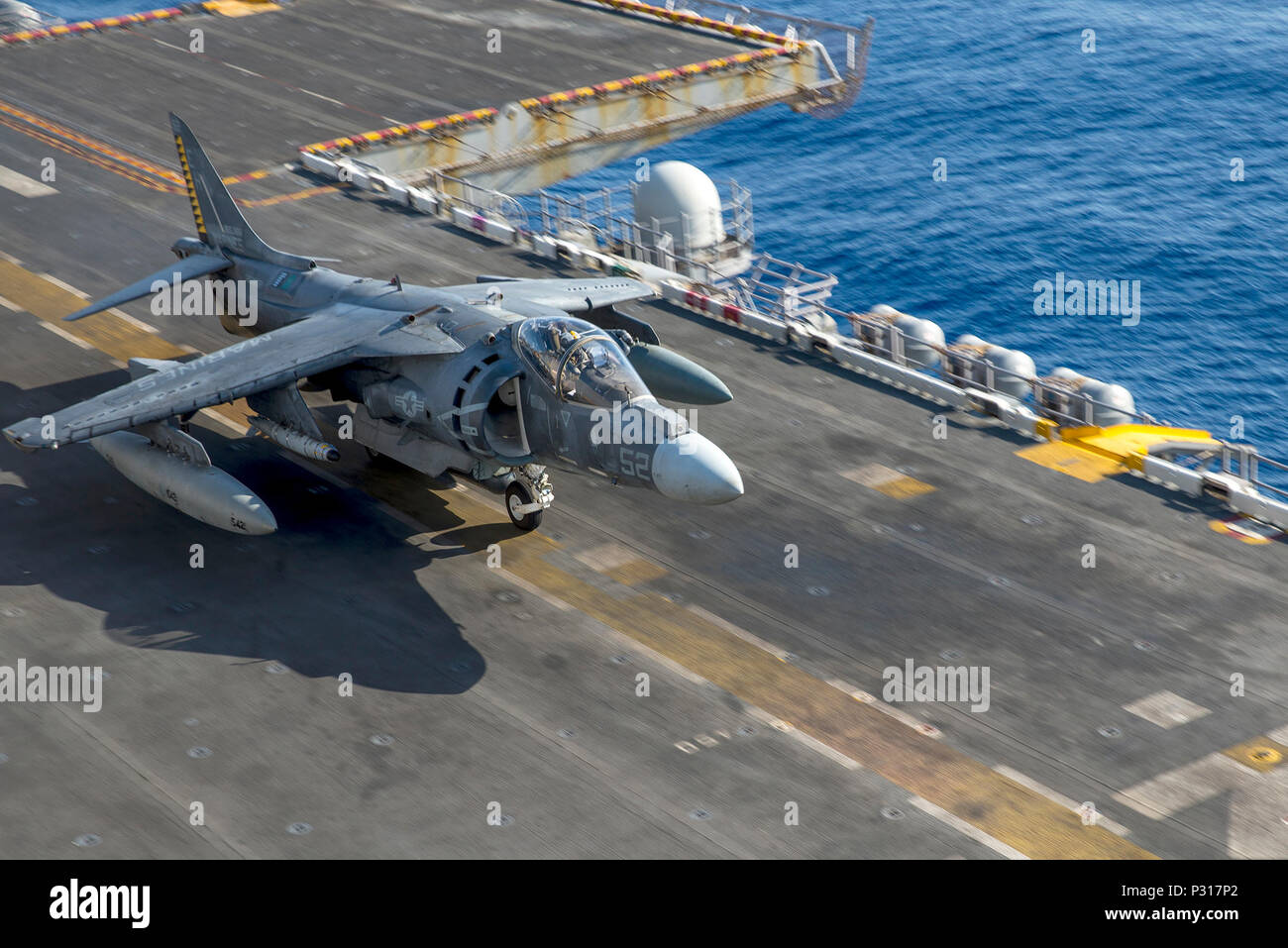 160811-N-VK310-031 MEDITERRANEAN SEA (Aug. 11, 2016) An AV-8B Harrier ...