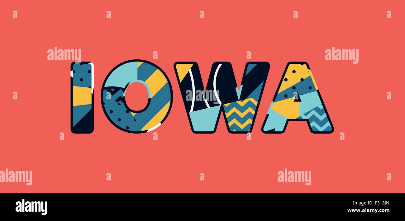 Iowa map typography hi-res stock photography and images - Alamy