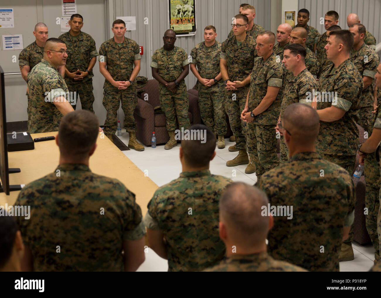 U.S. Marine Corps Sgt. Maj. William Frye, the Marine Forces Europe and ...