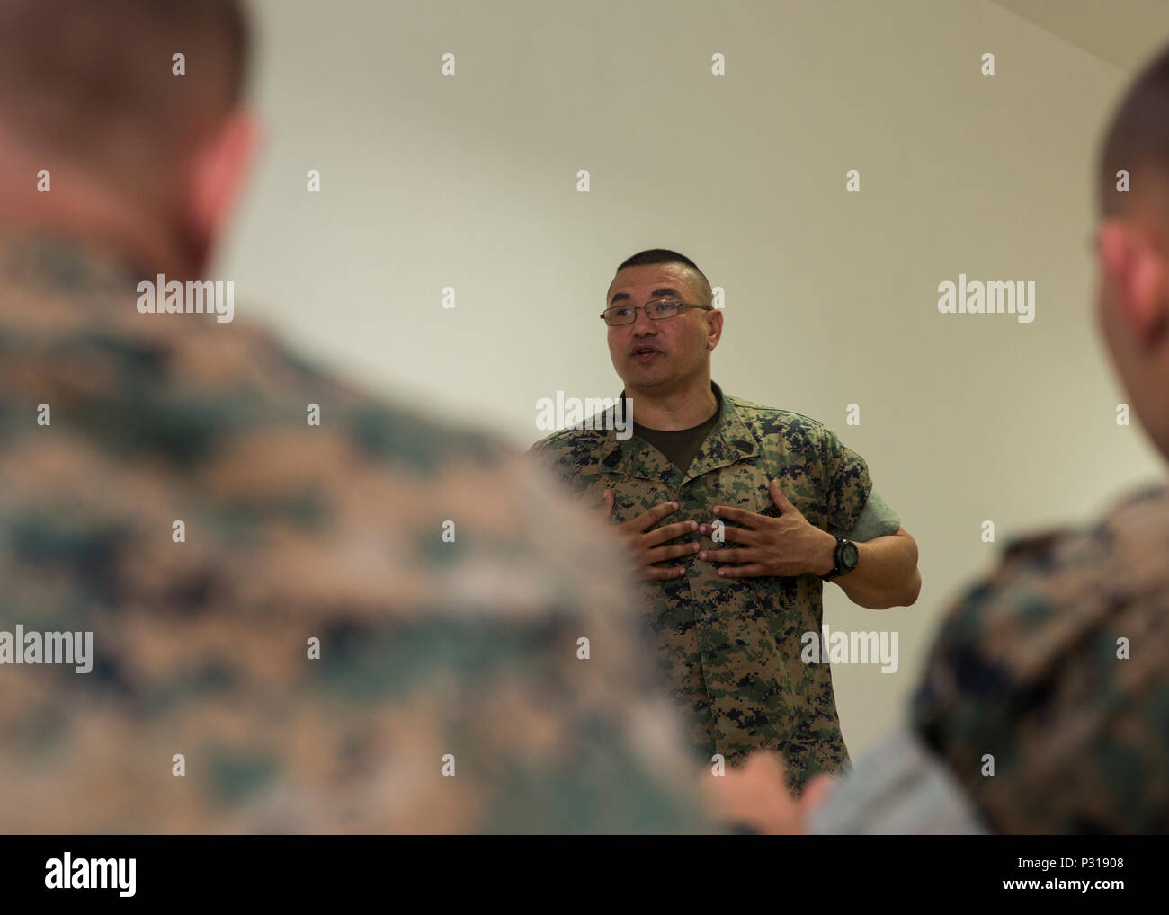 U.S. Marine Corps Sgt. Maj. William Frye, the Marine Forces Europe and ...