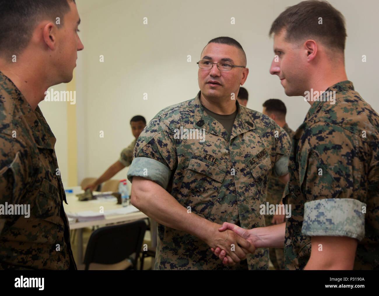 U.S. Marine Corps Sgt. Maj. William Frye, the Marine Forces Europe and ...
