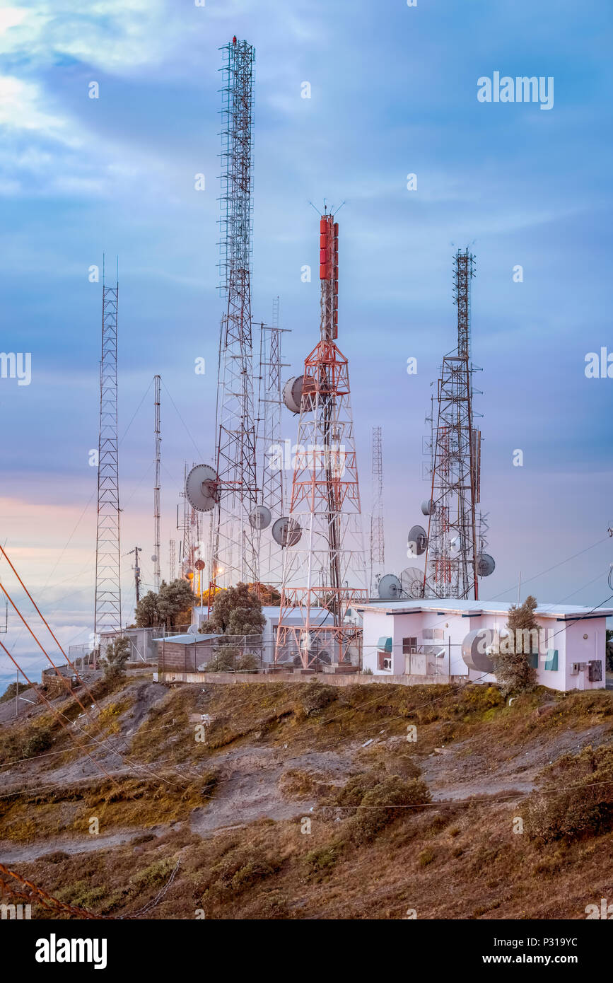 View at towers on the summit at volcano Baru in Panama Stock Photo - Alamy