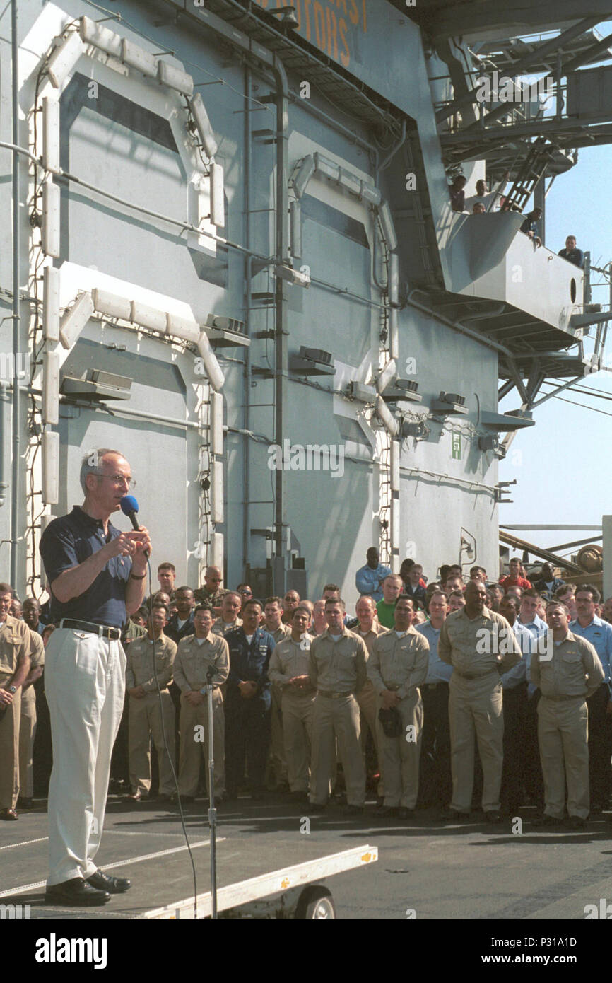 sea aboard USS Kitty Hawk (Oct 30, 2001) Ð The Honorable Gordon R ...