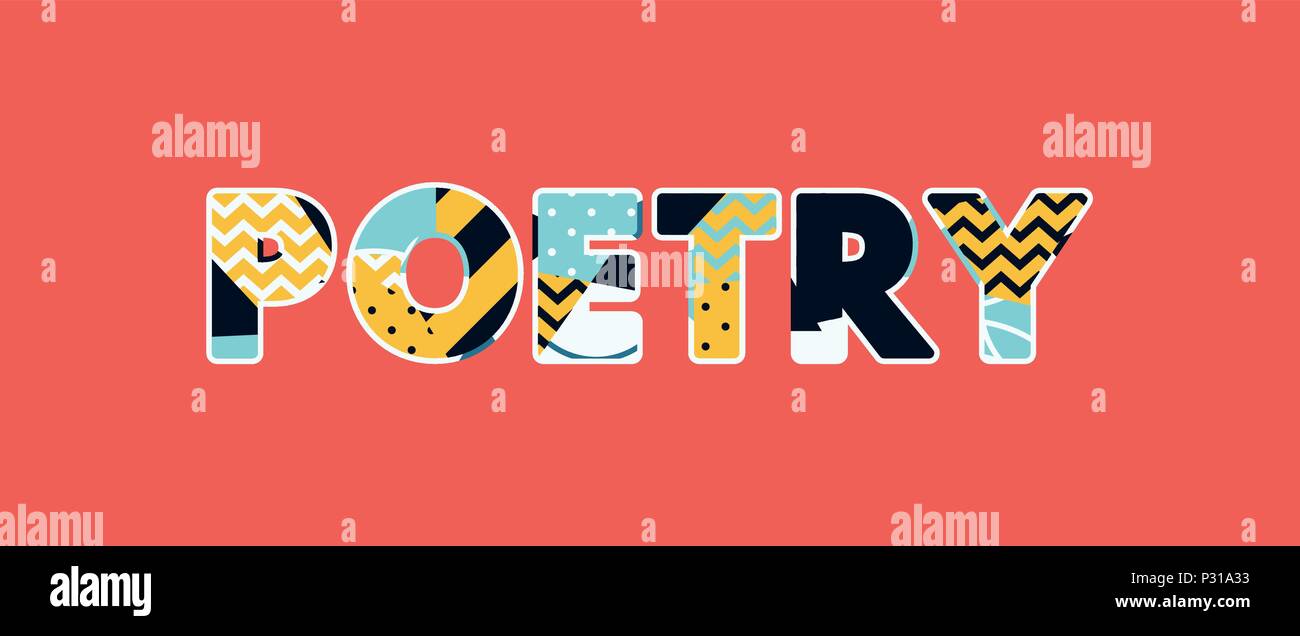 The word POETRY concept written in colorful abstract typography. Vector ...