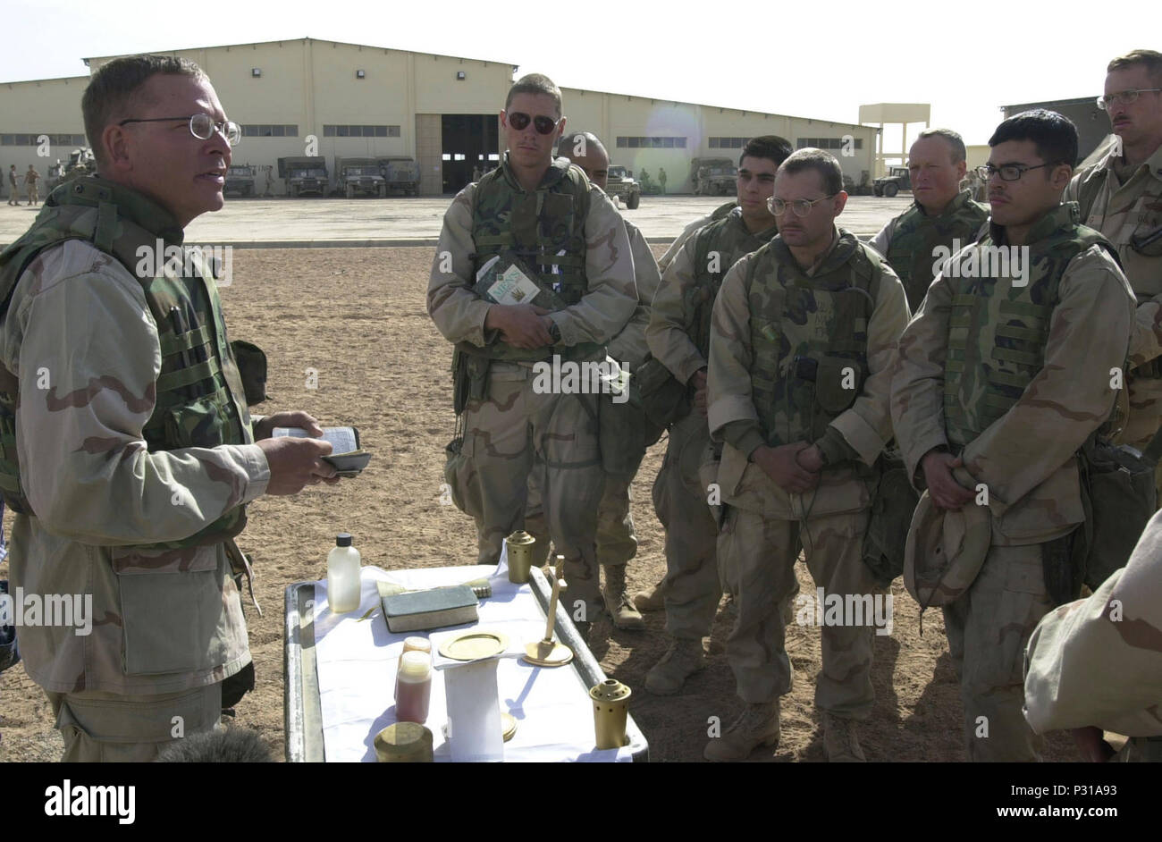 Rhino, Afghanistan (Dec. 2, 2001) -- Marines and Sailors attend ...