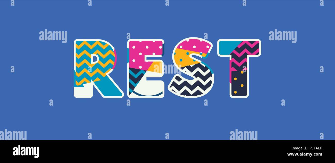 The word REST concept written in colorful abstract typography. Vector ...