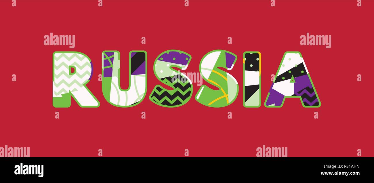 The word RUSSIA concept written in colorful abstract typography. Vector ...