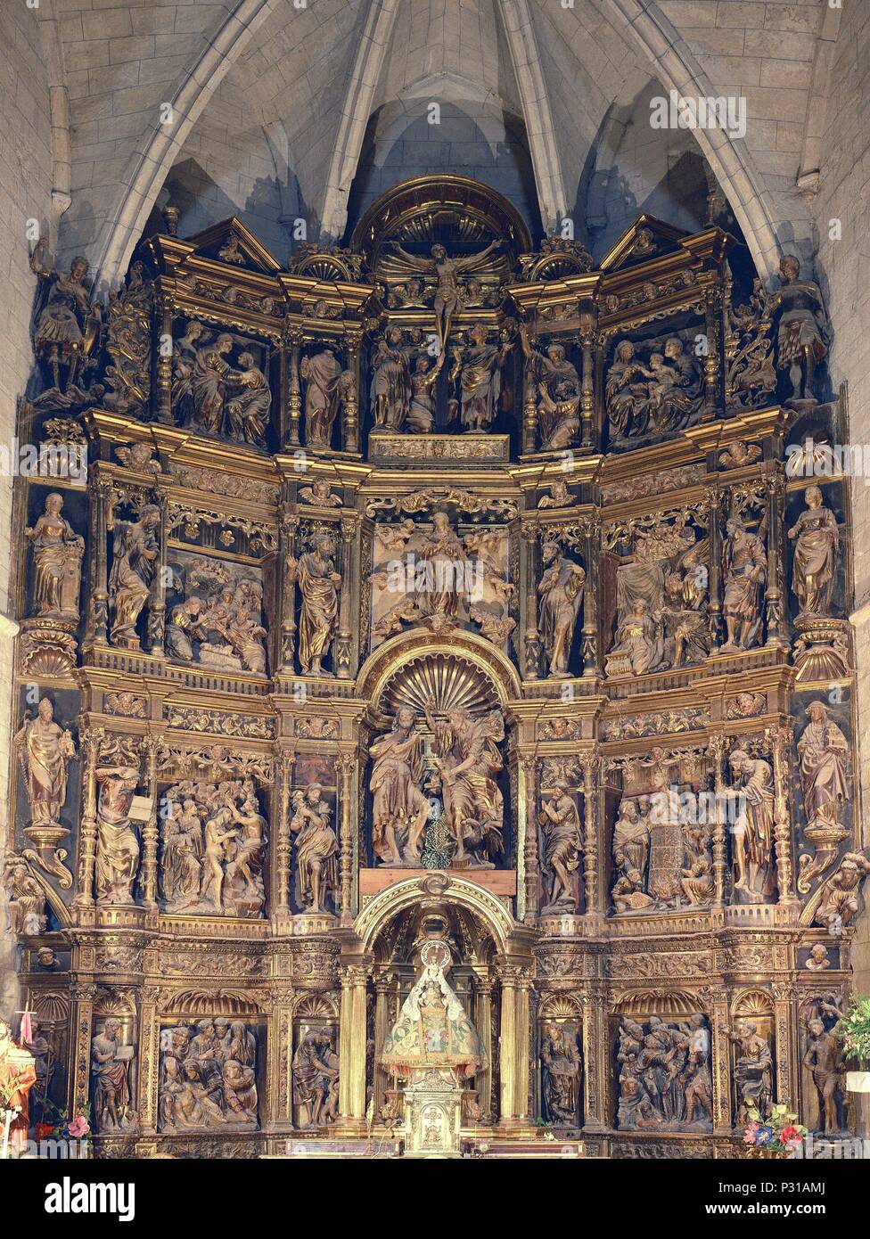 RETABLO MAYOR. Location: IGLESIA, GRAÑON, RIOJA, SPAIN Stock Photo - Alamy