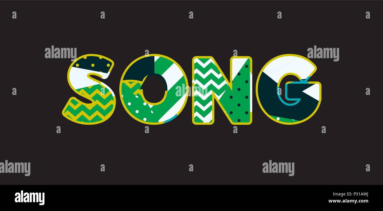 The word SONG concept written in colorful abstract typography. Vector ...