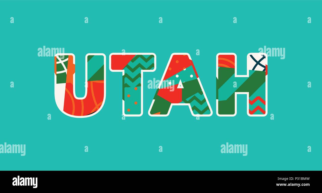 Utah map typography hi-res stock photography and images - Alamy