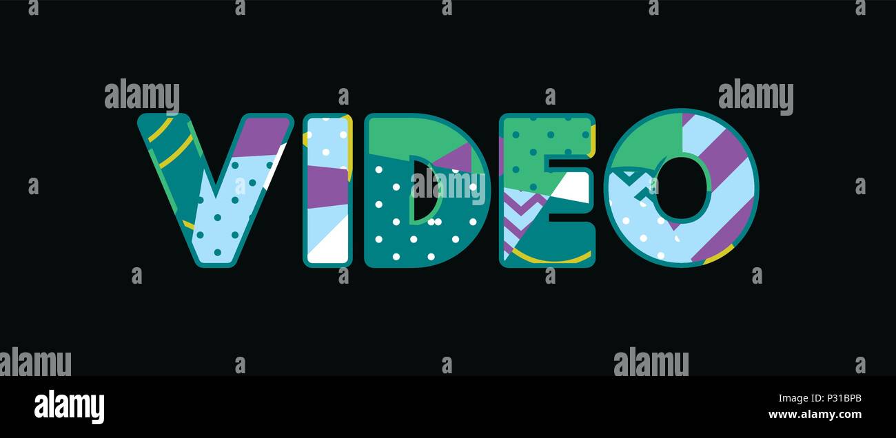 The word VIDEO concept written in colorful abstract typography. Vector ...