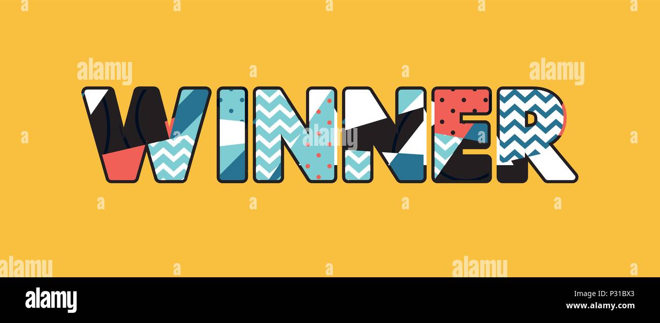 The word WINNER concept written in colorful abstract typography. Vector ...