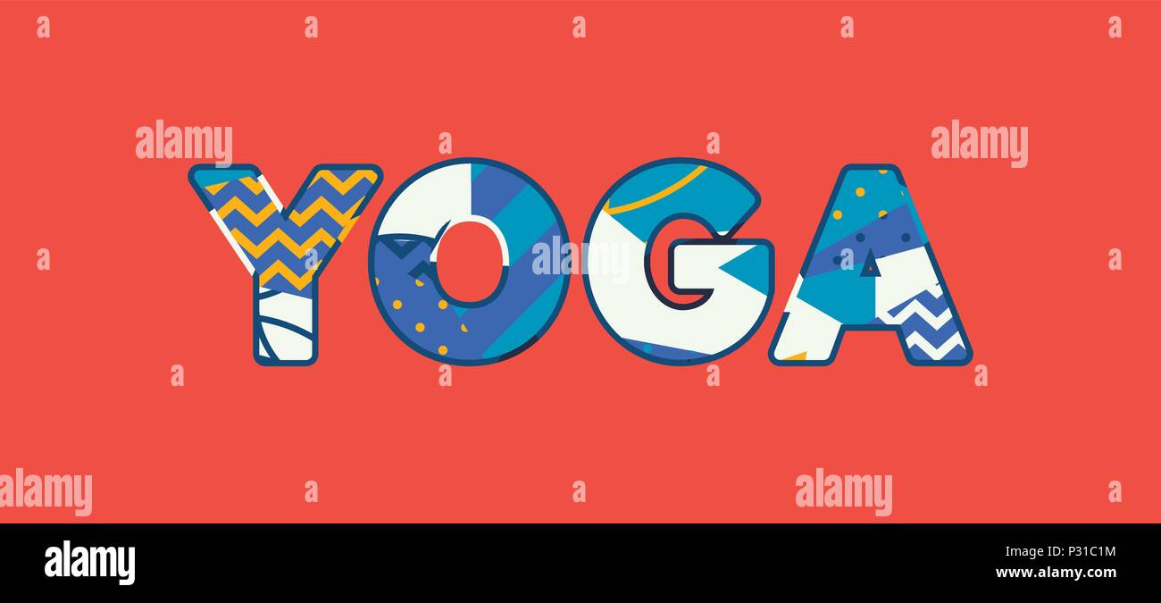 The word YOGA concept written in colorful abstract typography. Vector ...