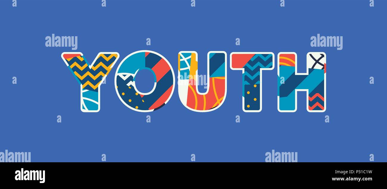 The word YOUTH concept written in colorful abstract typography. Vector ...