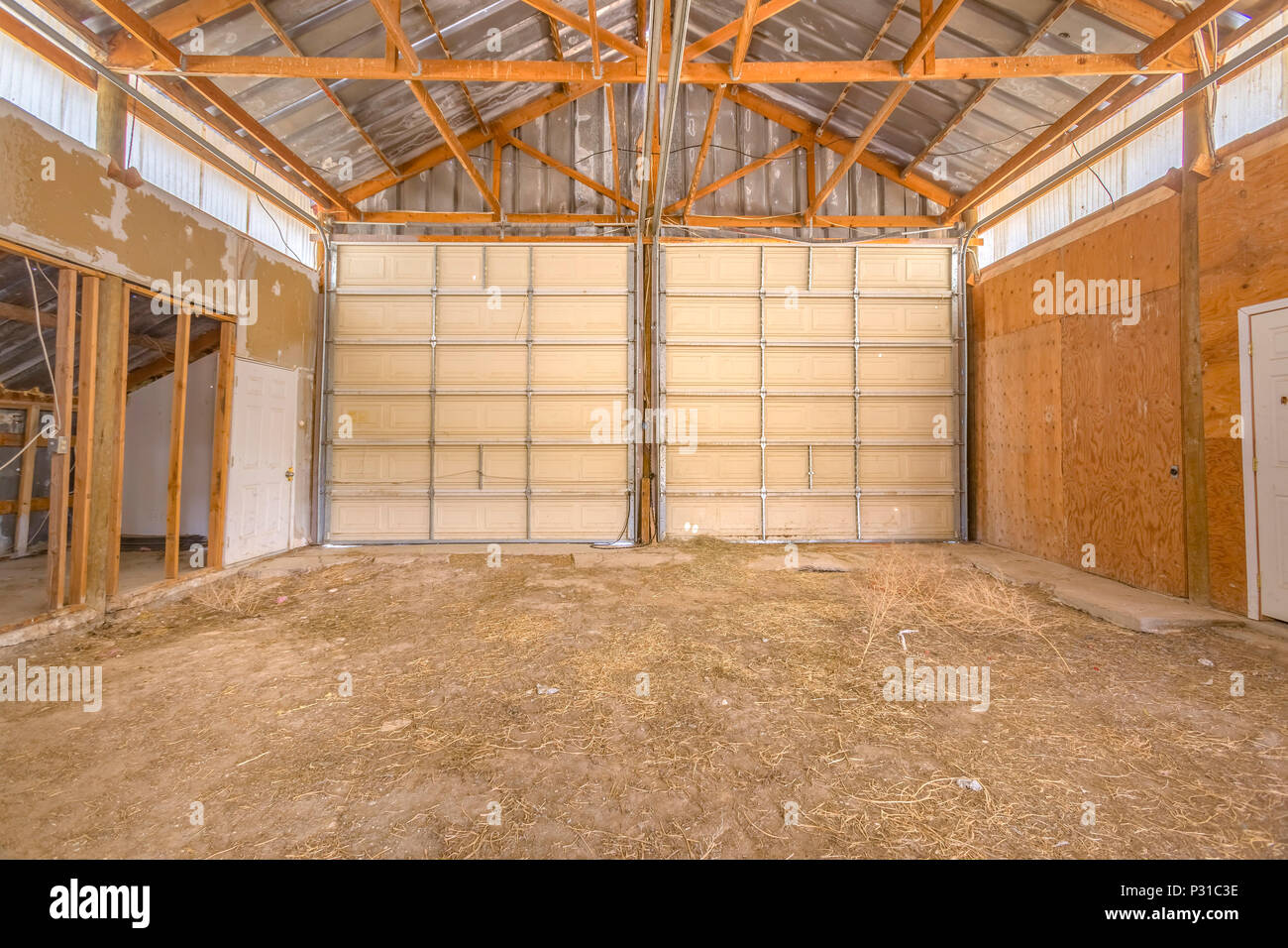 Double doors on large old barn in Utah. Doors opening up for tractors ...