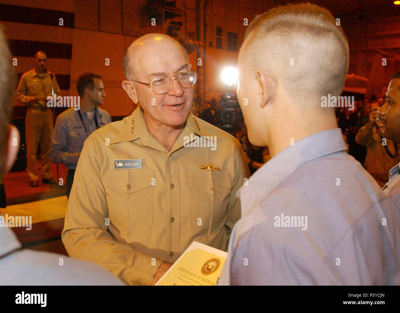 sea aboard USS Theodore Roosevelt (CVN 71) Jan. 15, 2001 Ð Admiral Vern ...