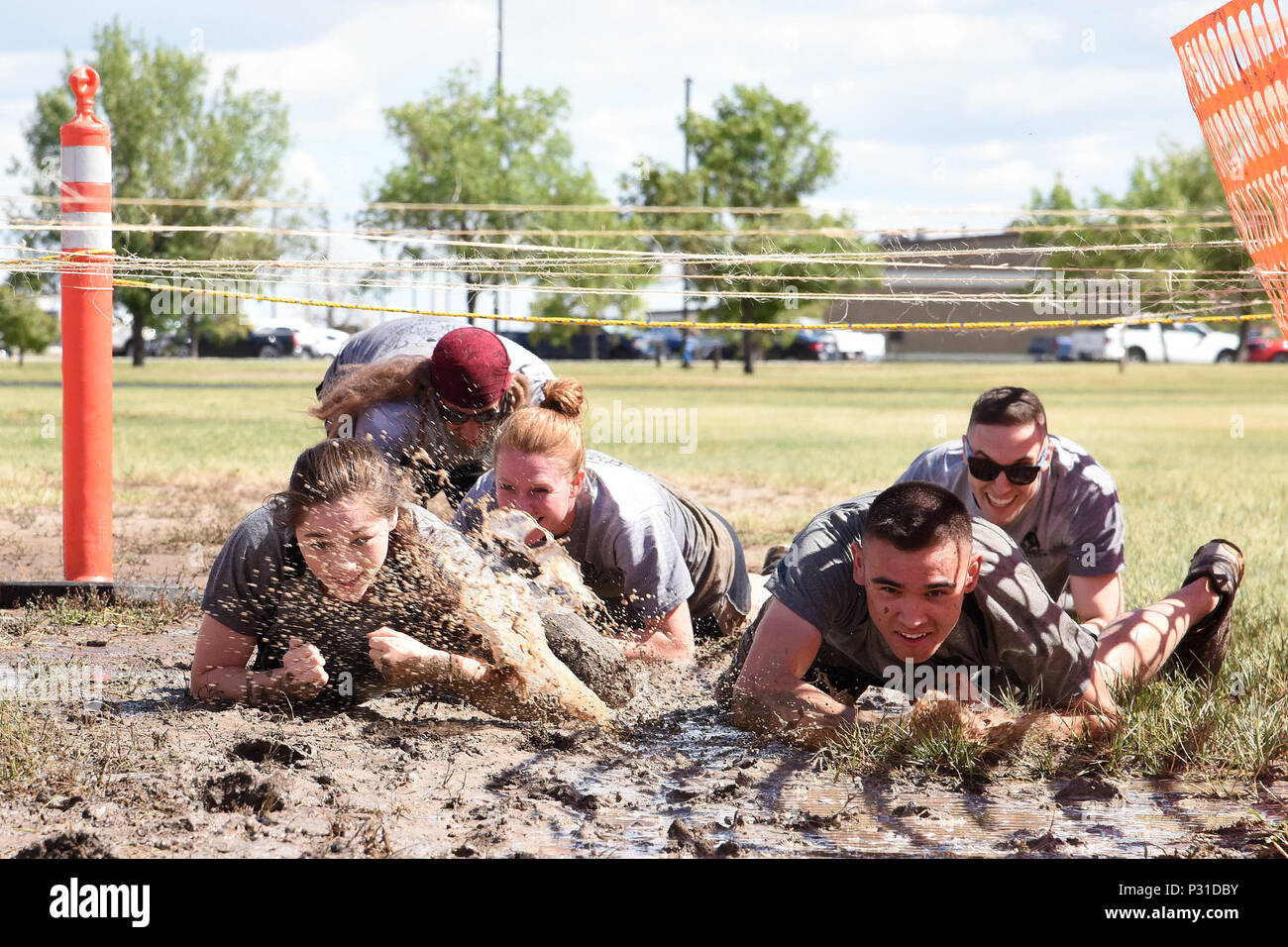 Competitors had to low crawl hi-res stock photography and images - Alamy