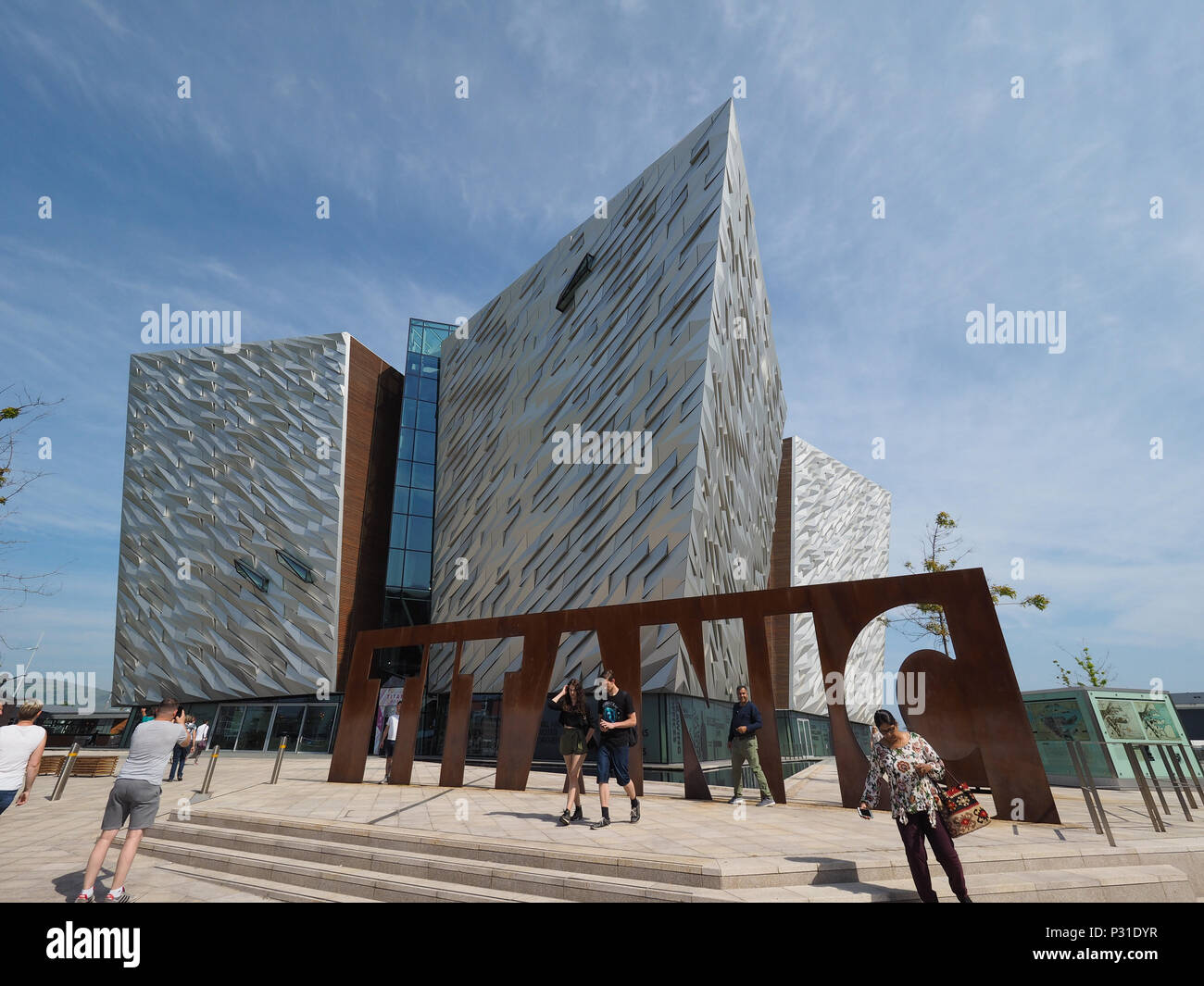BELFAST, UK - CIRCA JUNE 2018: Titanic Belfast centre on the site of ...