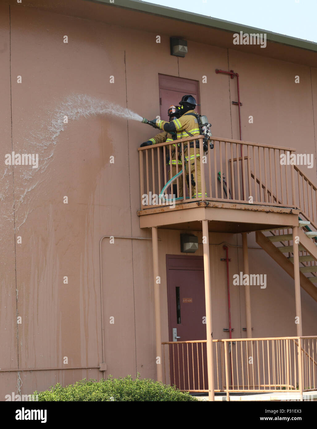 Firefighters with the Marine Corps Air Station Miramar Fire Department ...