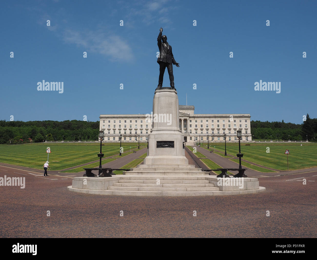 BELFAST, UK - CIRCA JUNE 2018: Lord Carson statue in front of Stormont ...