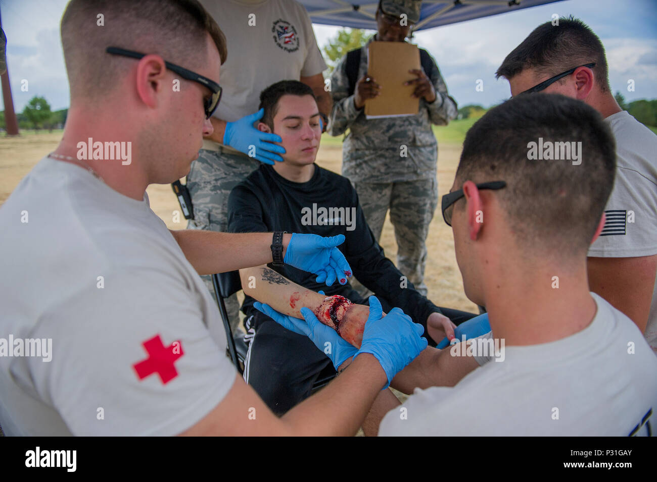 U.S. Air Force emergency medical technicians from Offutt Air Force Base ...