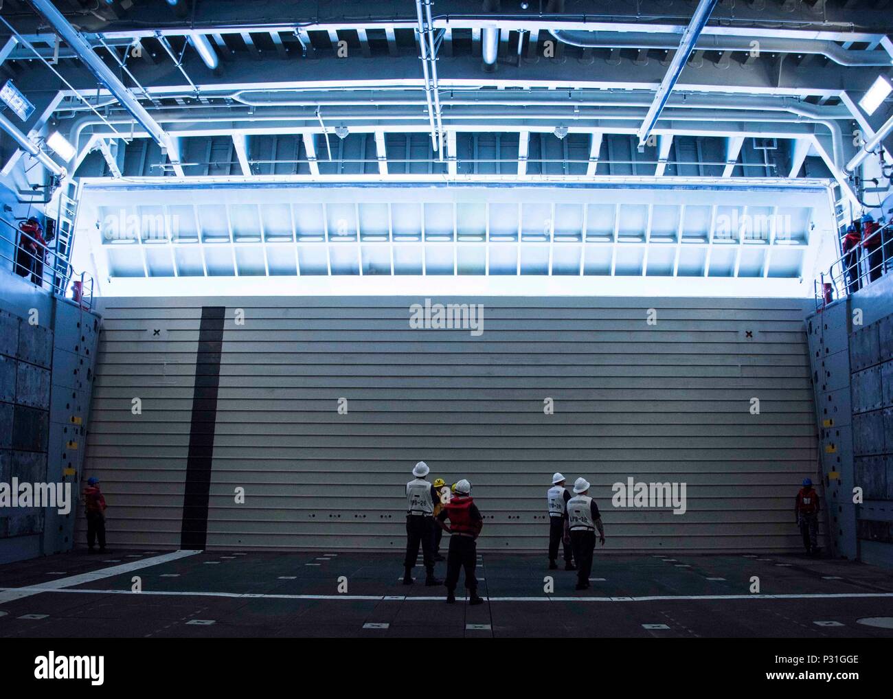 CARIBBEAN SEA (Aug. 24, 2016) – Sailors aboard USS John P. Murtha (LPD ...