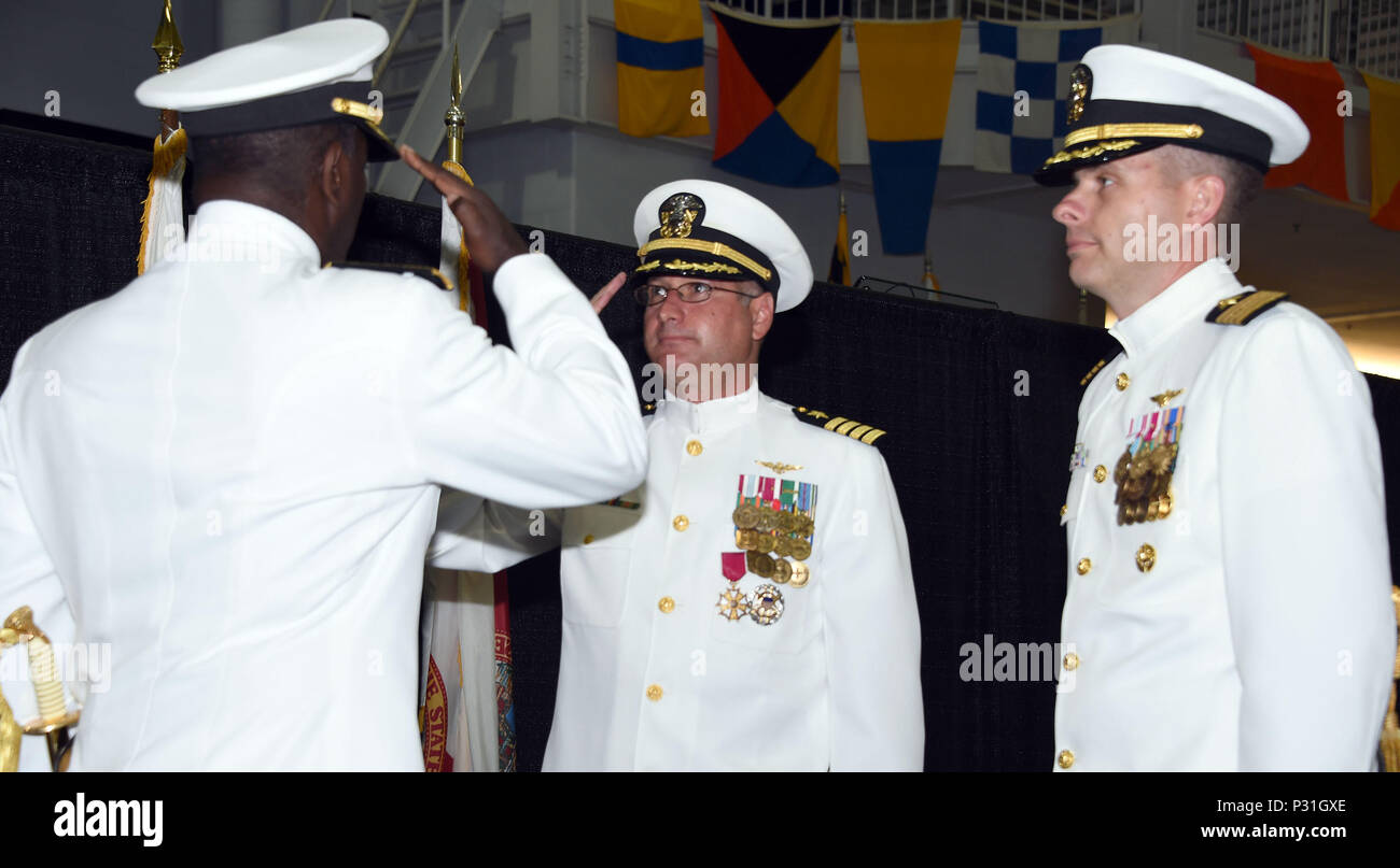 GREAT LAKES, Ill., (August 23, 2016) – Capt. W. Douglas Pfeifle (left ...