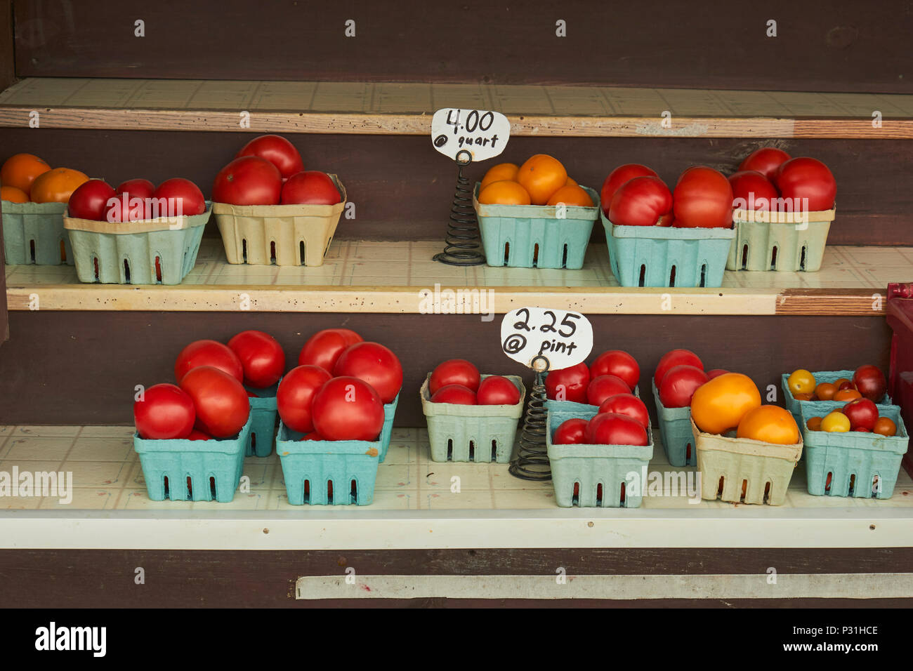 Tomatoes for sale at a farm stand in Amish Country, Lancaster County ...