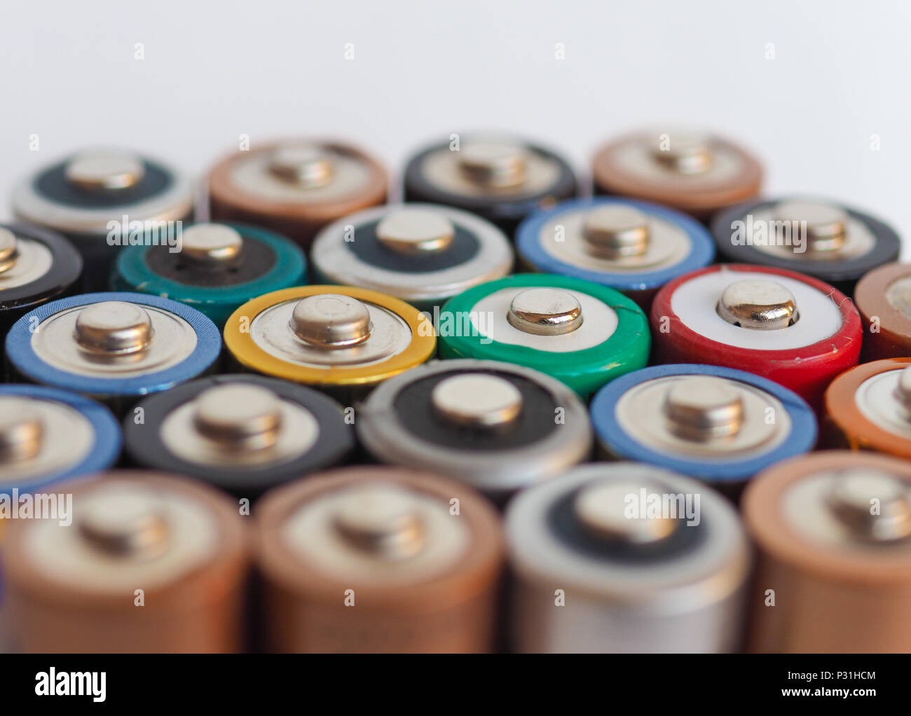 Many AA batteries (aka Double A) for electronic devices Stock Photo - Alamy