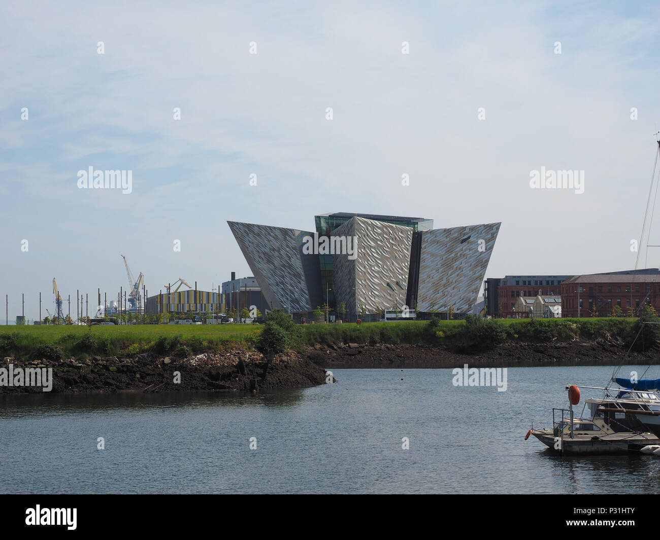 BELFAST, UK - CIRCA JUNE 2018: Titanic Belfast centre on the site of ...