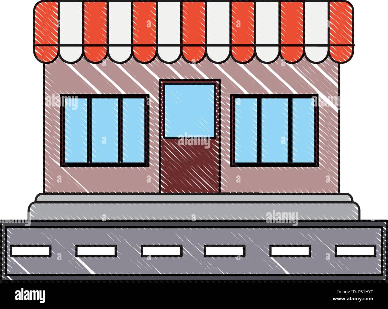 store building icon over white background, vector illustration Stock ...