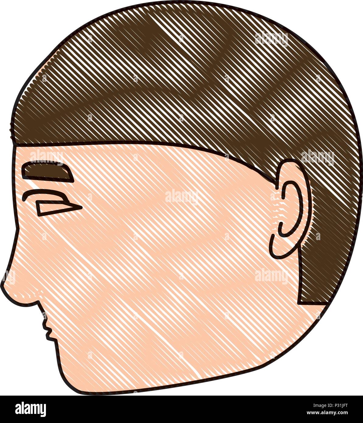 profile man head icon over white background, vector illustration Stock ...