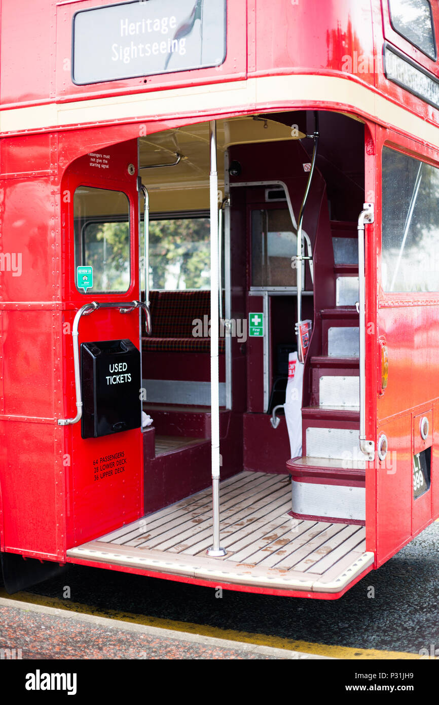 Bus on the vehicle stop. Tourism and touristic travel with legendary ...