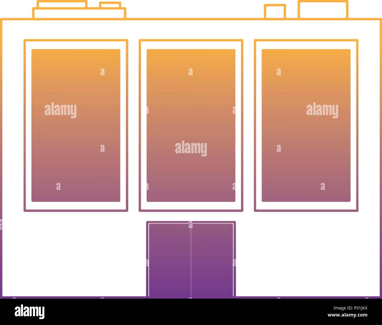 city building icon over white background, colorful design. vector ...