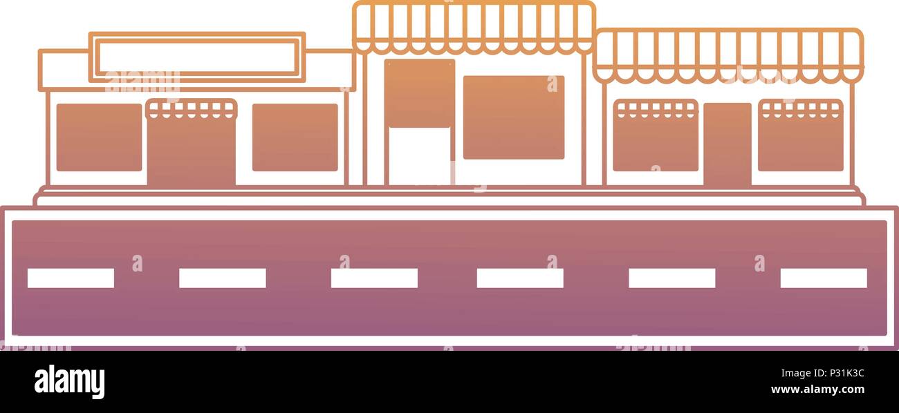 shops on street icon over white background, colorful design. vector ...