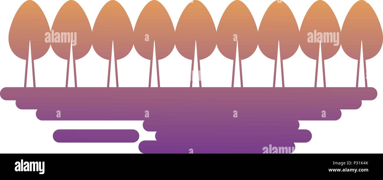 line of trees over white background, vector illustration Stock Vector ...