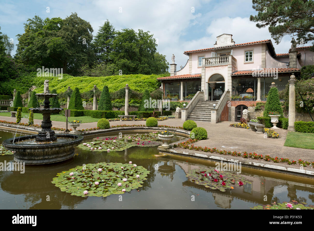 The Italian Garden at Compton Acres garden in Poole, Dorset Stock Photo ...