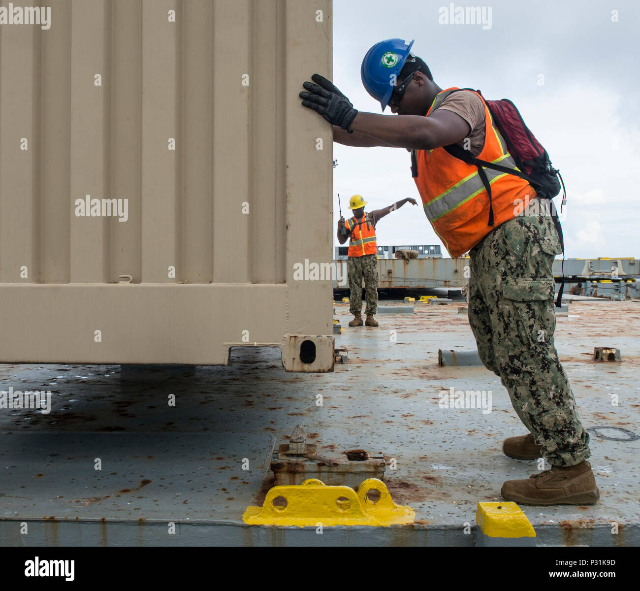 Logistics Specialist 3rd Class Adrian Williams, assigned to Navy Cargo ...