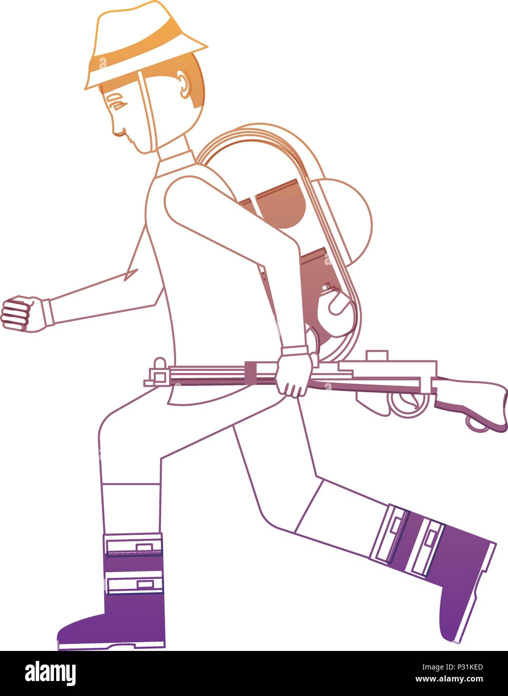 Anzac day design with military soldier with the equipment and weapon ...