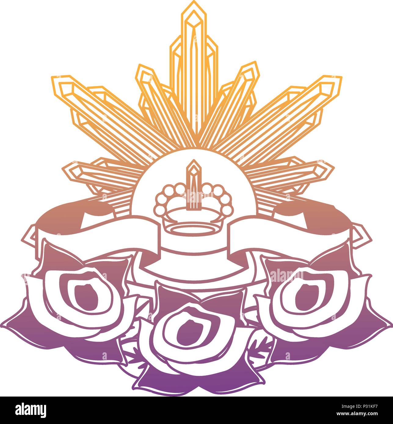 Anzac day design with The Rising Sun Badge and poppy flowers over white ...