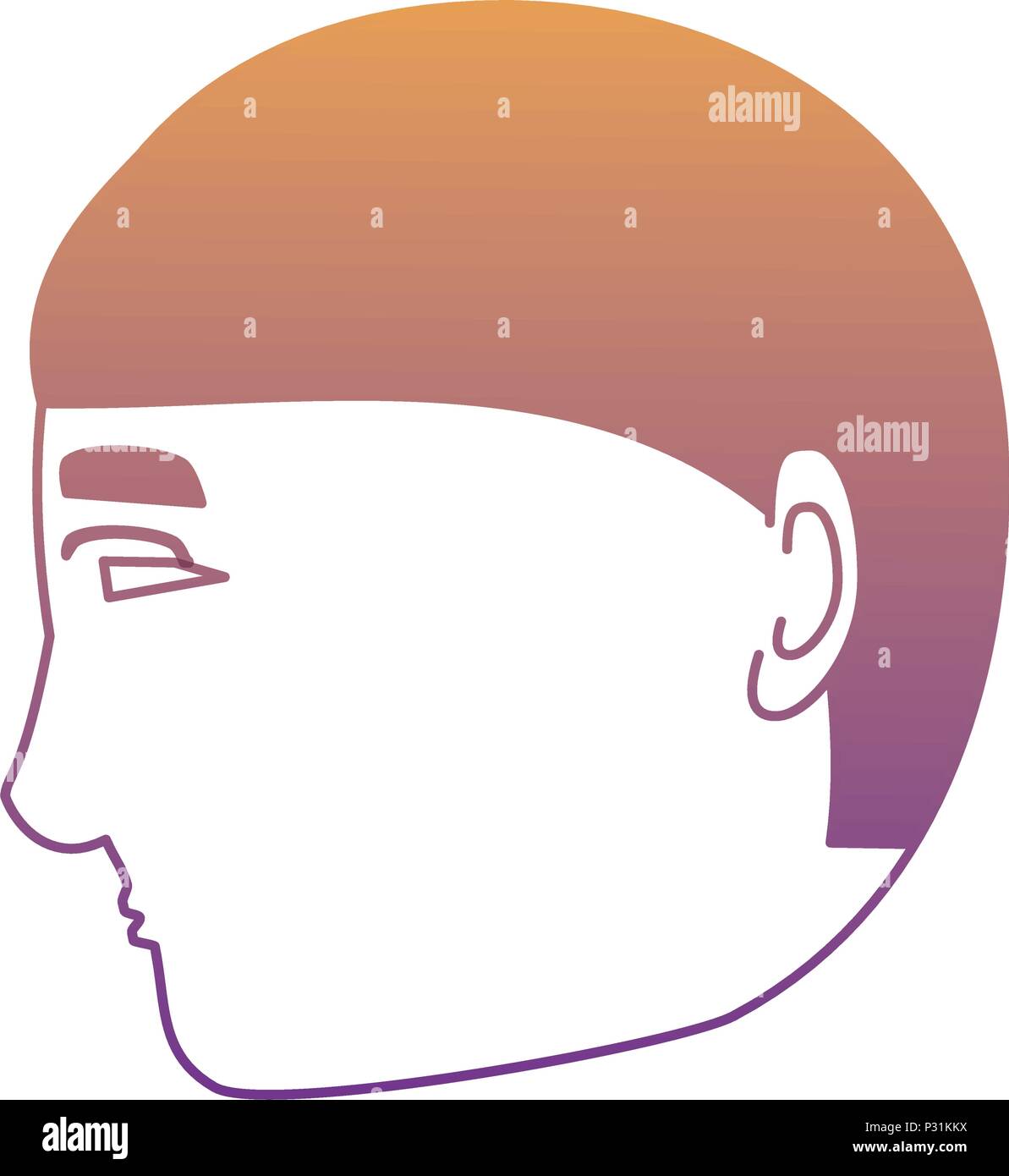 profile man head icon over white background, vector illustration Stock ...