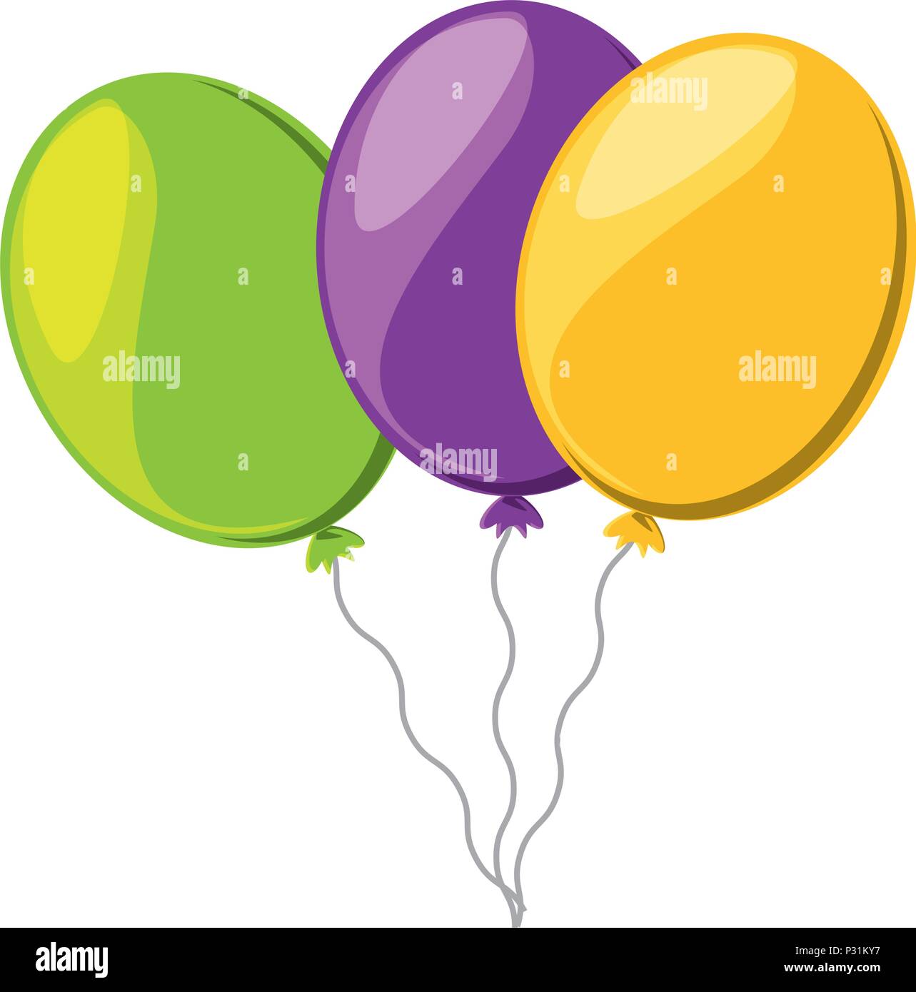 decorative balloons over white background, vector illustration Stock ...