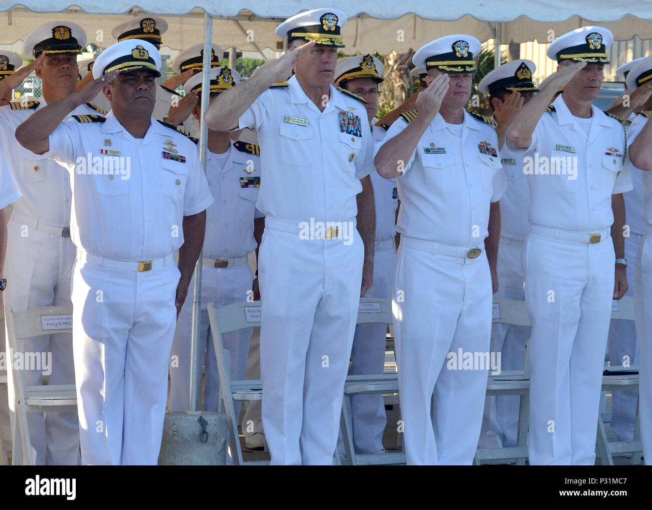 MAYPORT, Fla. (Aug. 19, 2016) – Cmdr. Percy Suarez, commanding officer ...