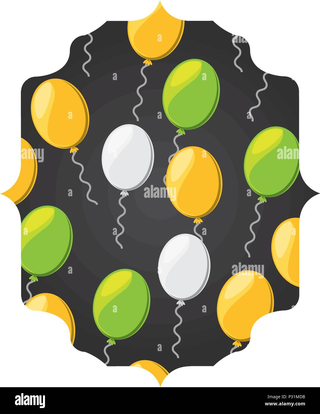 arabic frame with balloons pattern over white background, vector ...